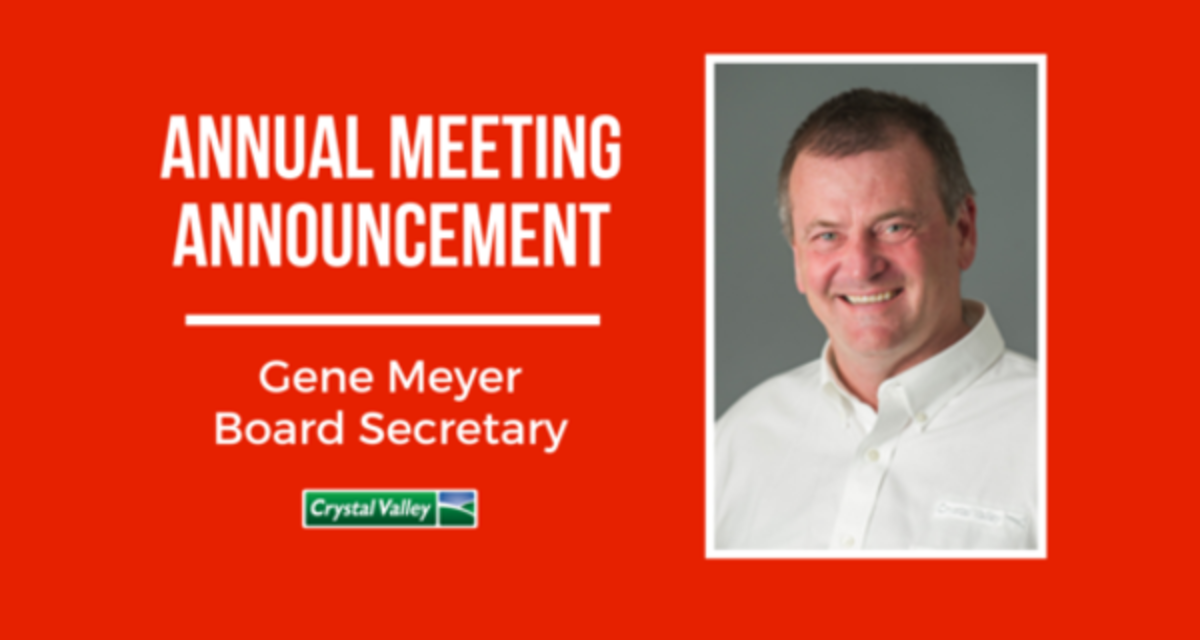 2020 Annual Meeting Update - Crystal Valley